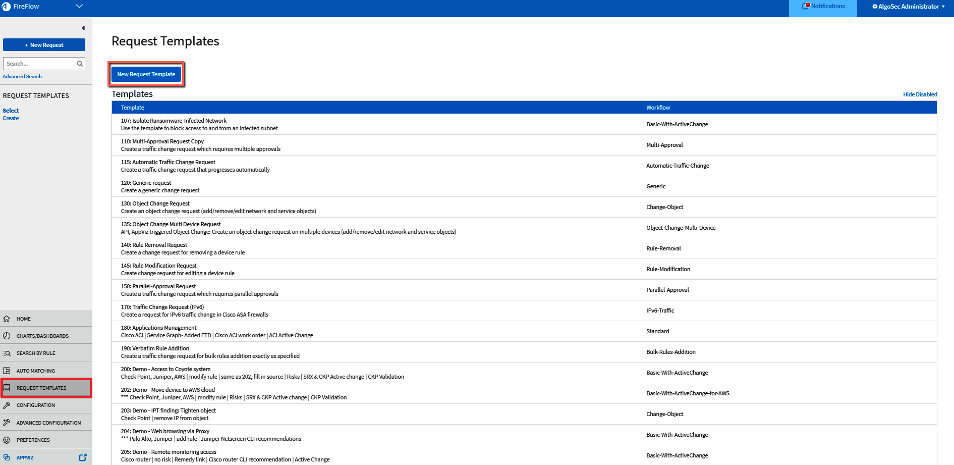 Automatic traffic change workflow