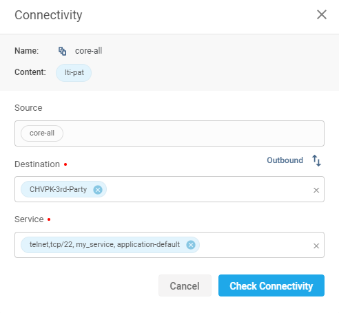 Object connectivity checks